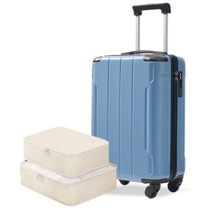 Polibi 20 Inch Carry-On Luggage, ABS Suitcase with Spinner Wheels, TSA ...