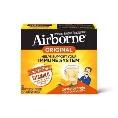Airborne Immune Support Supplement Dissolving Tablets - Zesty Orange ...