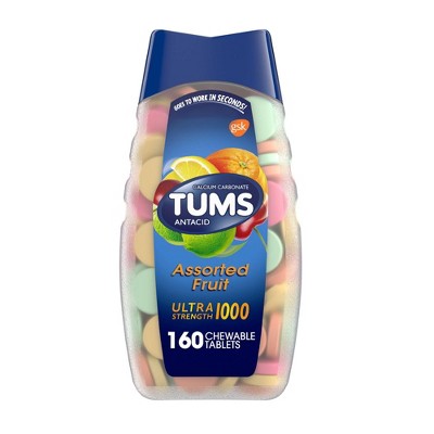 Tums Ultra Strength Assorted Fruit Antacid Chewable Tablets - 160ct ...
