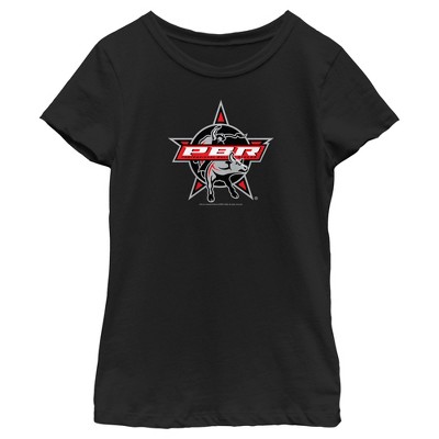 Girl's Professional Bull Riders Official Logo T-shirt - Black - Medium ...