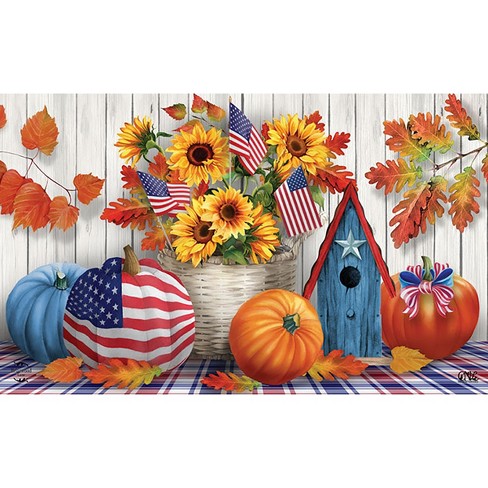 American Autumn Fall Fall Doormat 18" X 30" Indoor Outdoor Briarwood ...