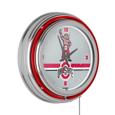 Ohio State University Smoking Brutus Retro Neon Wall Clock : Target