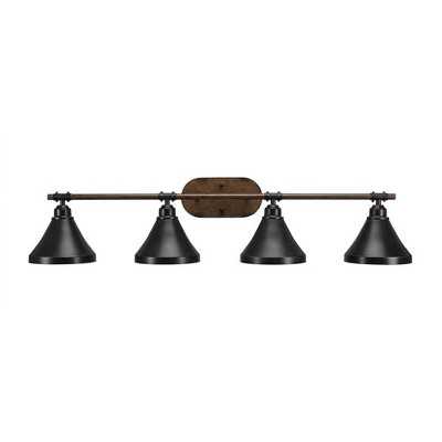 Toltec Lighting Blacksmith 4 - Light Vanity In Dark Granite With 7 ...