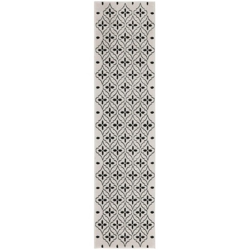 Nourison Essentials Moroccan Modern Indoor Outdoor Rug Ivory Black 2'2 ...