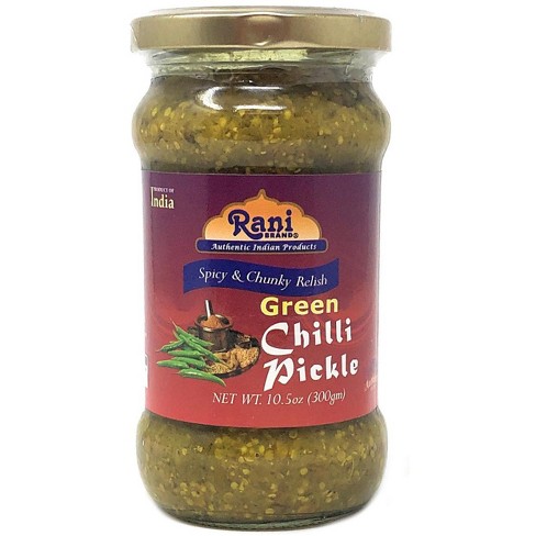Green Chilli Pickle Hot (achar,indian Relish) - 10.5oz (300g) - Rani ...