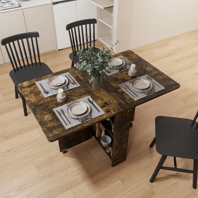 Folding Dining Table With 2 Storage Racks : Target