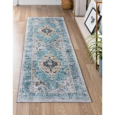 Yara Scandanavian Abstract Geometric 5'3" X 7'3" Blue Area Rug : Target