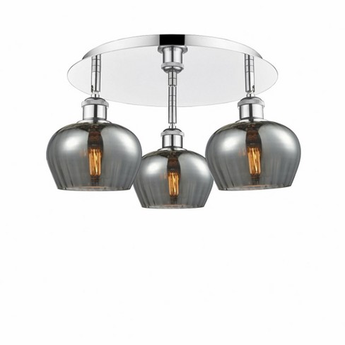 Innovations Lighting Fenton 3 - Light Flush Mount In Polished Chrome ...