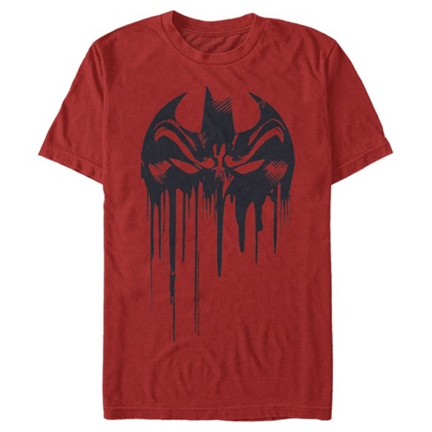 Men's Batman Mask Drip Icon T-shirt - Red - 3x Large : Target