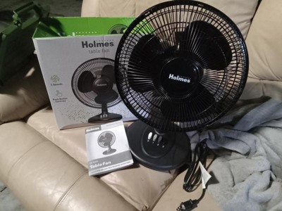 Holmes 12" Oscillating 3 Speed Adjustable Table Fan With Push Button ...