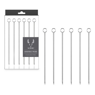Viski Gunmetal Art Deco Cocktail Picks - Heavy Duty Toothpicks ...