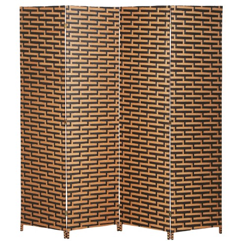 Bestmassage Room Divider Wood Screen 4 Panels Room Portable Privacy ...