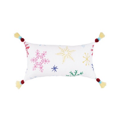 carol & frank Colorful Snowflake Throw Pillow, 12" x 24" : Target