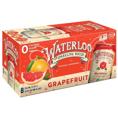 Diet info for Waterloo Grapefruit Sparkling Water - 8pk/12 fl oz Cans ...