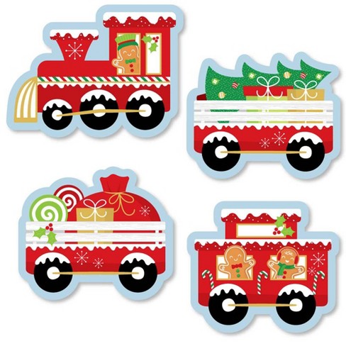 Big Dot Of Happiness Christmas Train - Diy Shaped Holiday Party Cut ...