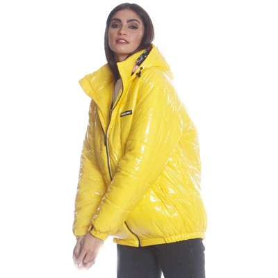 Men's Nickelodeon Shiny Collab Puffer Jacket For Women-yellow-medium ...