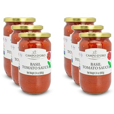 Campo D’oro Tomato Sauce Basil - Case Of 6 - 24 Oz : Target
