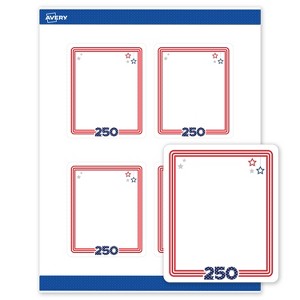Avery® Matte 4" x 3-1/3" Labels, America 250, Silver, 40ct : Target