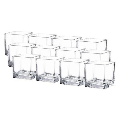 Whole Housewares Square Glass Cube Vase And Candle Holder- Set Of 12 ...