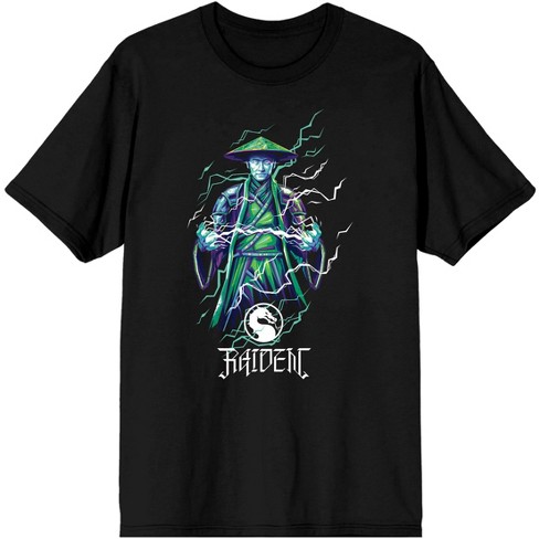 Mens Mortal Kombat Raiden Black Short Sleeve Shirt : Target