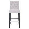 Westintrends 29" Upholstered Linen Fabric Tufted Bar Stool Chair, Light ...