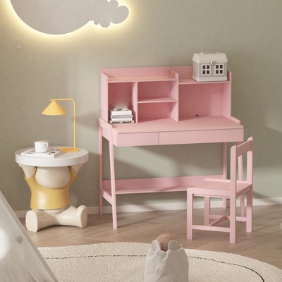 Guidecraft Kids Media Desk And Chair Set - Pink: Kids Desk And Chair ...