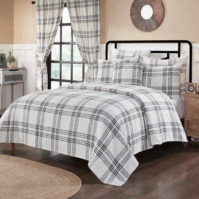 Black Plaid King Coverlet 97x110 : Target