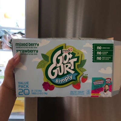 Yoplait Simply Go-gurt Mixed Berry/strawberry Fat Free Kids' Yogurt - 40oz/20ct : Target