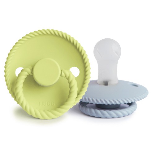 Frigg Rope Silicone Pacifier 2-pack Green Tea/powder Blue 0-6 Months ...