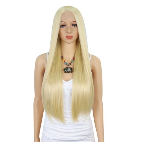Unique Bargains Lace Front Wigs, Heat Resistant Long Straight Hair For ...