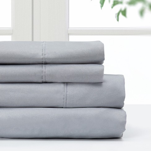 Pointehaven Microfiber Deep Pocket 100% Polyester Grey 4 Pc Sheet Set ...