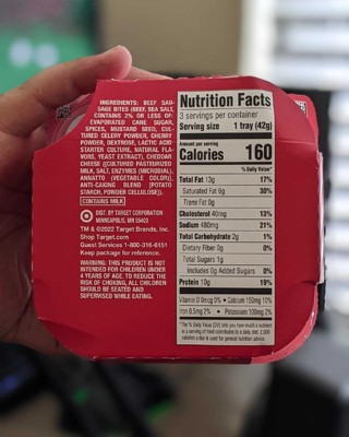 Cheddar Cheese & Beef Sausage Protein Pack Quick Bite - 4.5oz/3ct ...