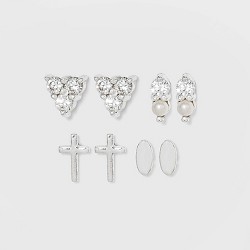 Sterling Silver Cross Stud Earrings : Target
