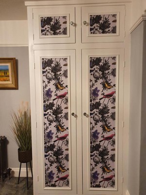 Jardin Grey Floral Birds Paste The Wall Wallpaper : Target