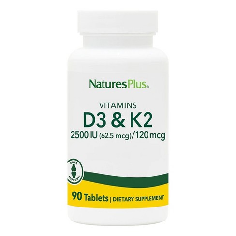 Nature's Plus Vit D3(2500 Iu) With K2(120 Mcg) 90 Tablet : Target