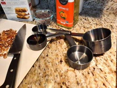 4pc Stainless Steel Measuring Cups Matte Black - Figmint™ : Target