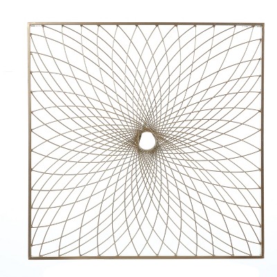 Luxenhome Gold Metal Spiral Flower Square Frame Wall Decor : Target