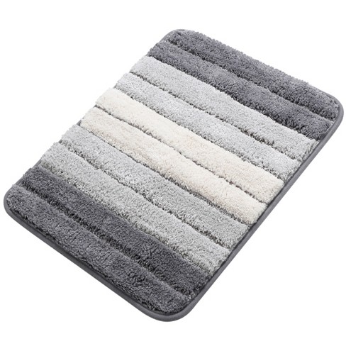 Piccocasa Microfiber Striped Bathroom Rugs Shaggy Soft Thick And ...