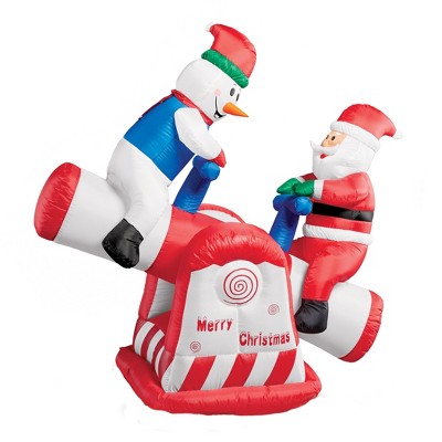 Northlight 8' Red And White Animated Inflatable Standing Santa Claus ...
