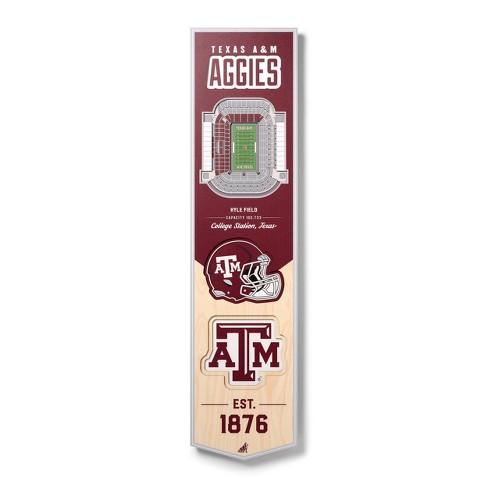 8" X 32" Ncaa Texas A&m Aggies 3d Stadiumview Banner : Target