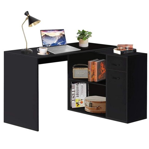Hoffree Modern Design L-shaped 43" Rotating Computer Desk With Storage ...