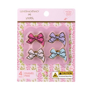LoveShackFancy x Target - Yoobi 4pk Enamel Pins Bows : Target