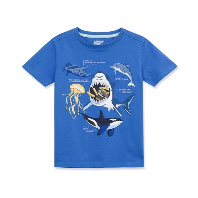 Lands' End Kids Short Sleeve Graphic Tee - X-small - Feed Me Shark : Target