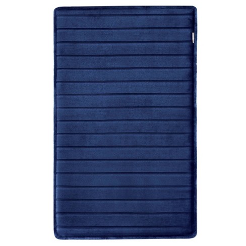 21"x34" Microdry Modern Softlux Quilted Striped Memory Foam Bath Rug ...