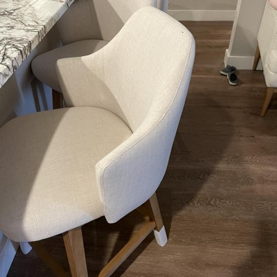 Kinston Swivel Curved Back Upholstered Counter Height Barstool ...