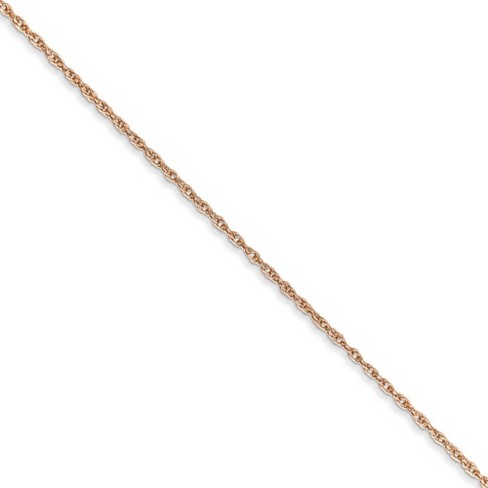 Black Bow Jewelry 0.8mm 14k Rose Gold Solid Baby Rope Chain Necklace ...