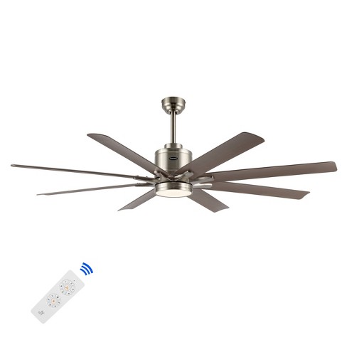 66" 1-light Octo Iron 6-speed Ceiling Fan With Led, Remote & Acrylic ...
