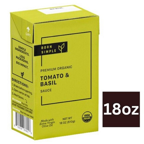 Born Simple Premium Organic Tomato & Basil Pasta Sauce - 18oz : Target