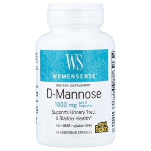 Natural Factors Womensense®, D-Mannose, 60 Vegetarian Capsules (500 mg ...