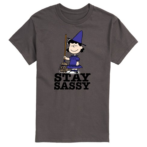 Men's Peanuts Lucy Stay Sassy Short Sleeve Graphic T-shirt - Charcoal ...